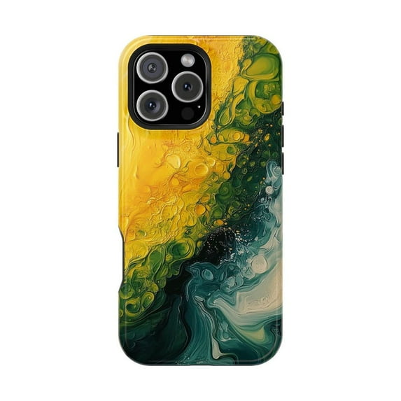 Green & Yellow Pastel Liquid Abstract Art Phone Case for iPhone 11,12 ...