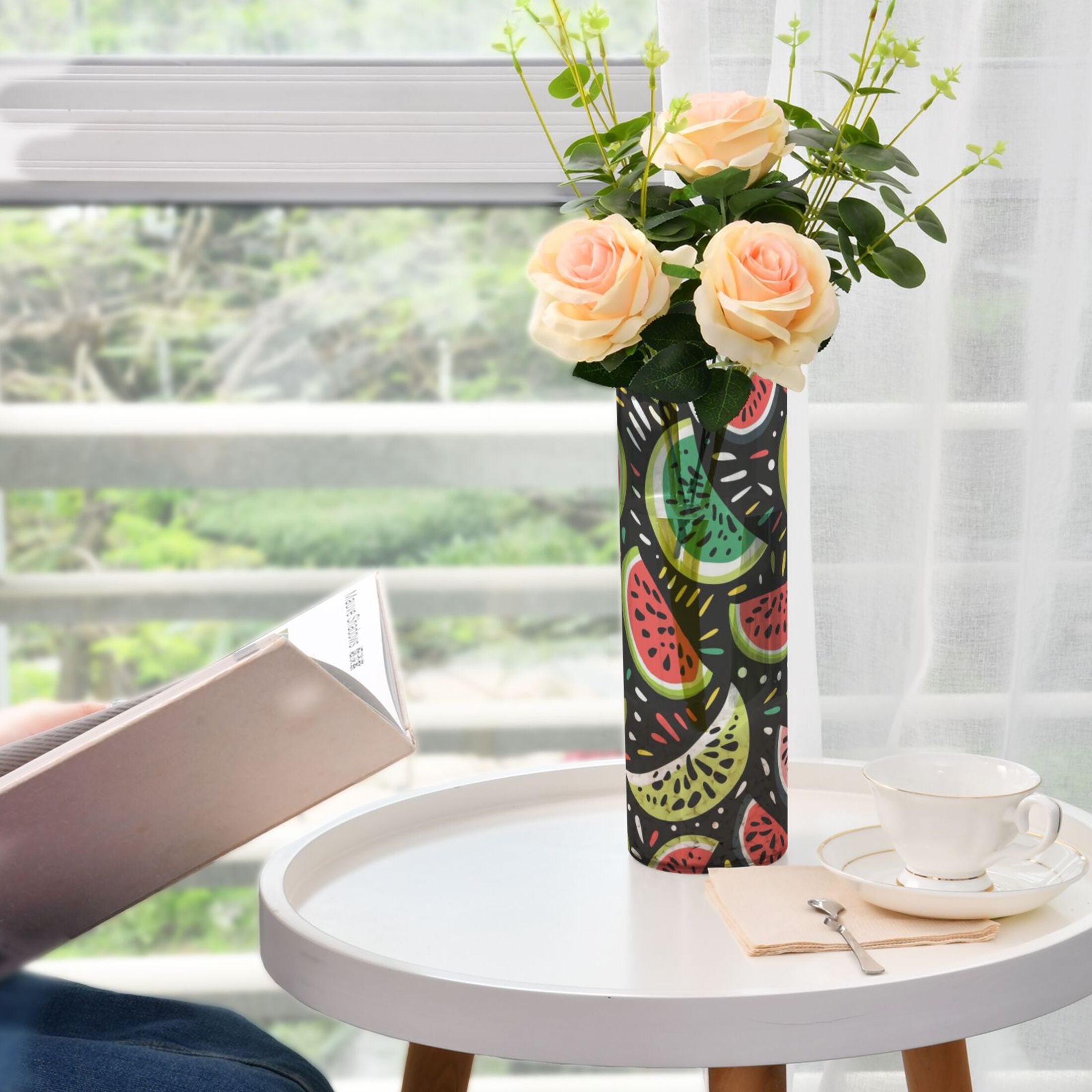 Green Yellow Red Watermelon Slices Flower Vase 11.8x3.9 inch Vases ...