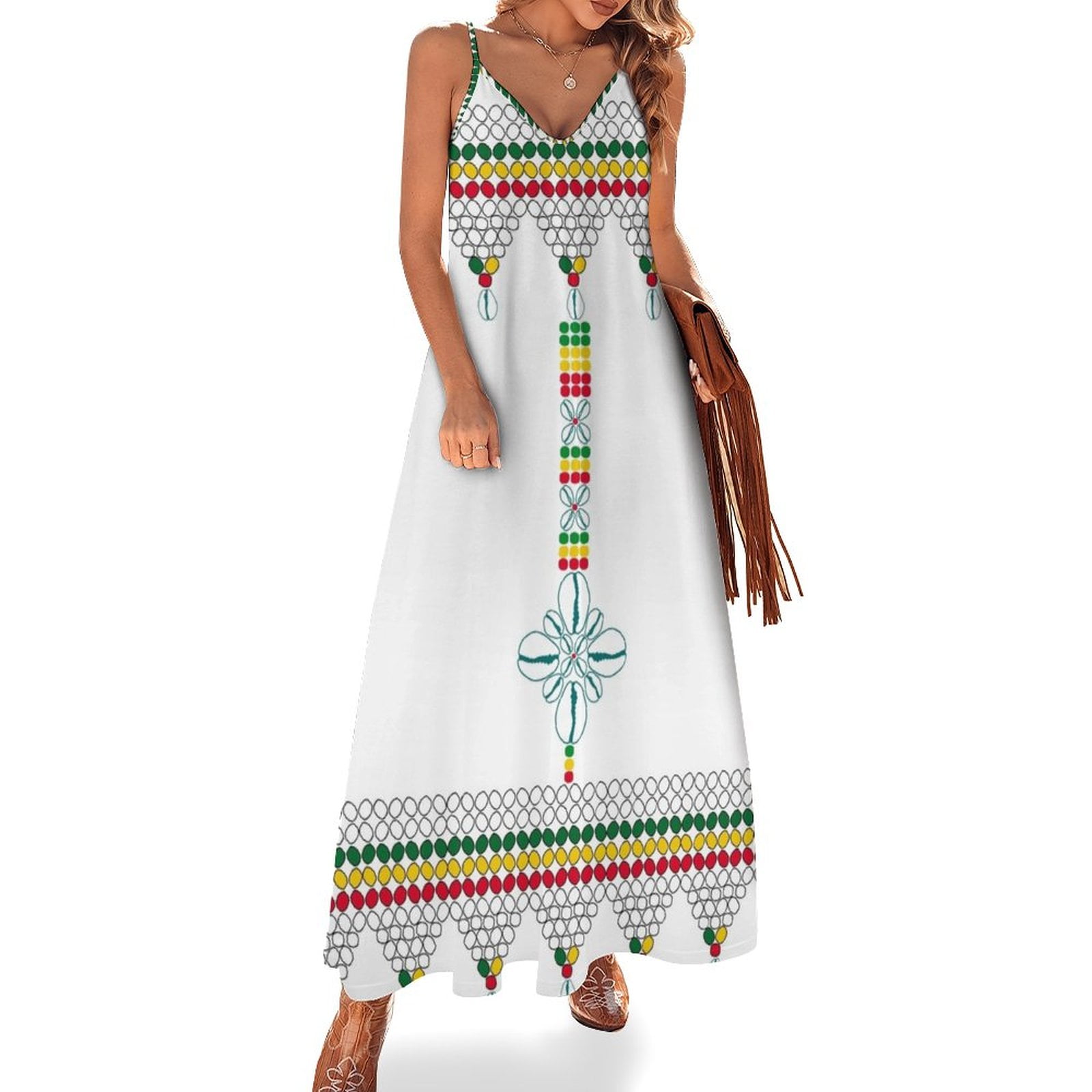 Green Yellow and Red. Chelie and zagol. Sleeveless Dress dresses ladies ...