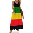 Green Yellow And Red Rasta Flag Sleeveless Dress Wedding Guest Dress