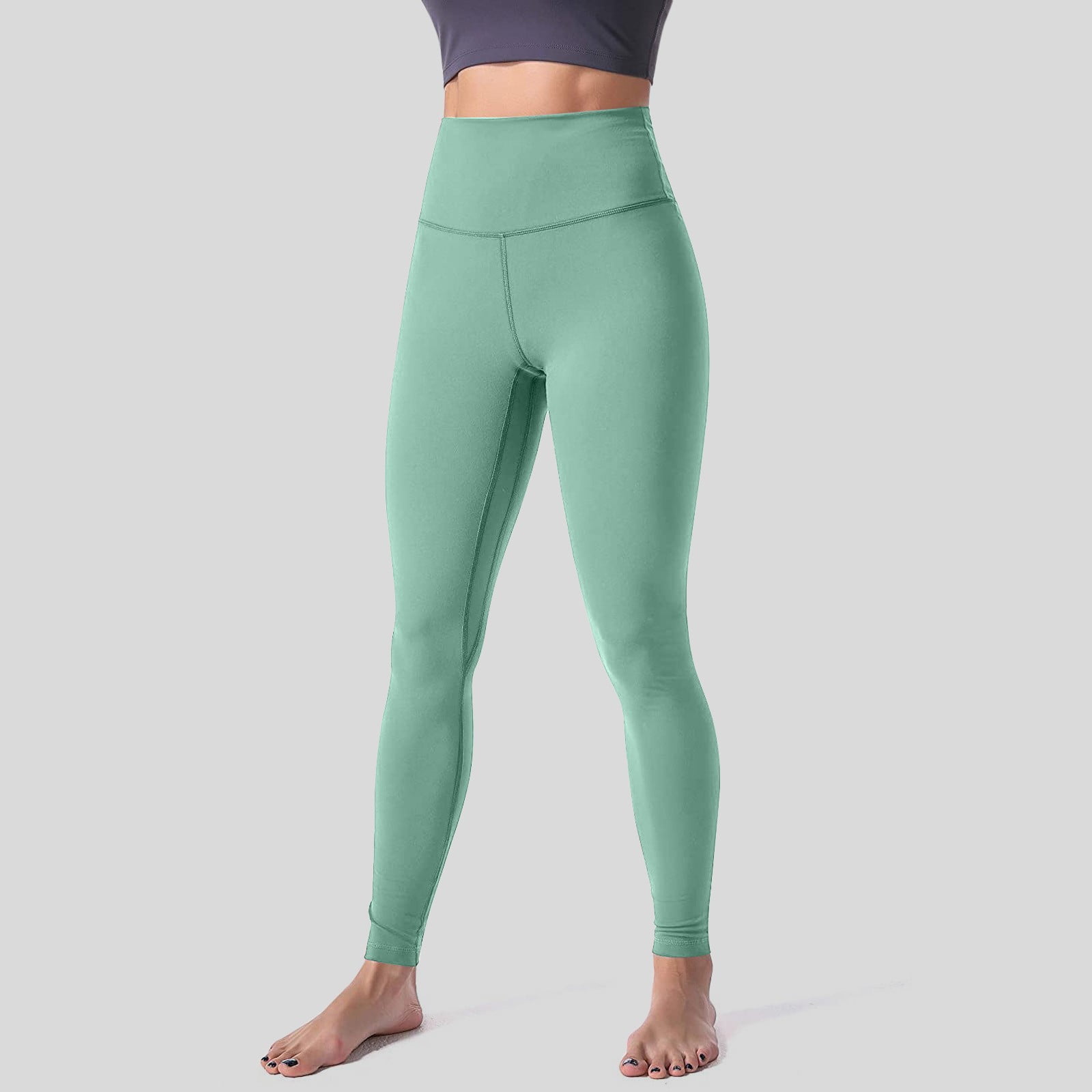 Green Yoga Pants Women's Solid Color Fashionable Casual Sports Hip ...