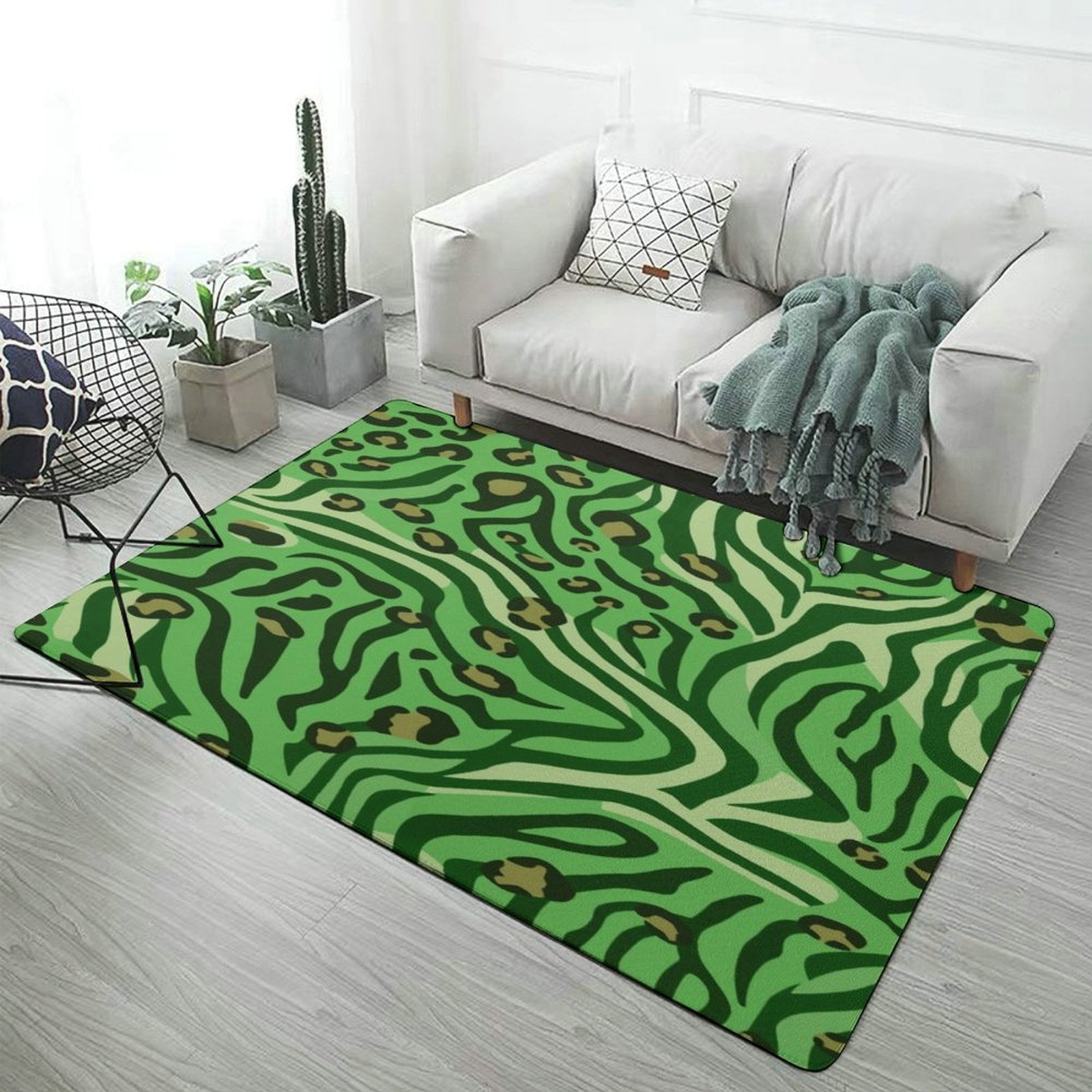 Green Zebra Leopard Print Light Luxury Home Carpets Living Room Ration ...