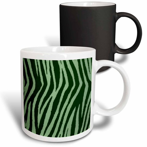 3drose, Green Zebra Print - Wild Animals - Art, 11oz Magic Transforming ...