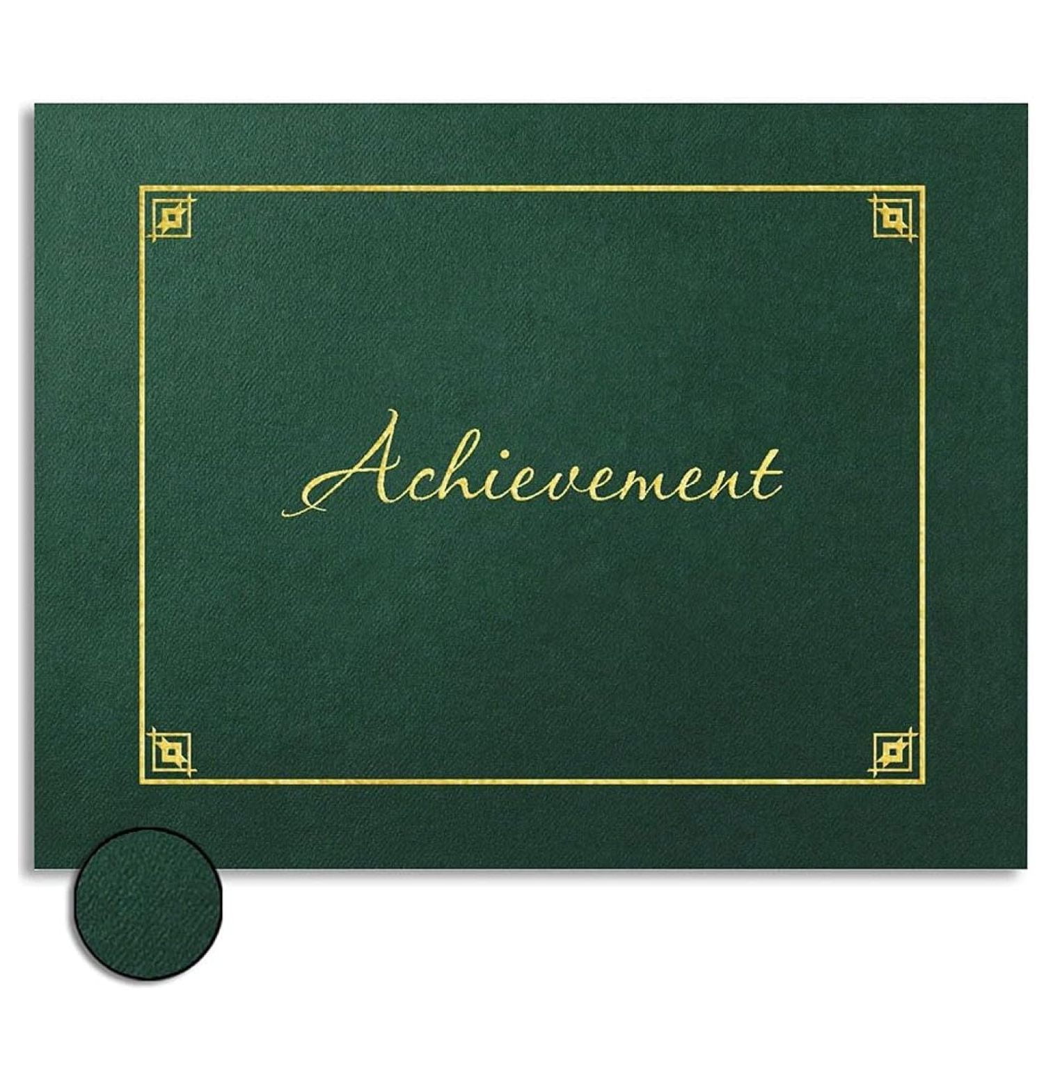 Green and Achievement Certificate , Set of 10, Certificate Cover for ...