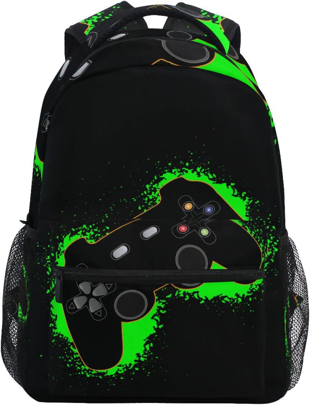 Green and Black Video Game Boys Girls Kids School Backpacks Bookbag ...