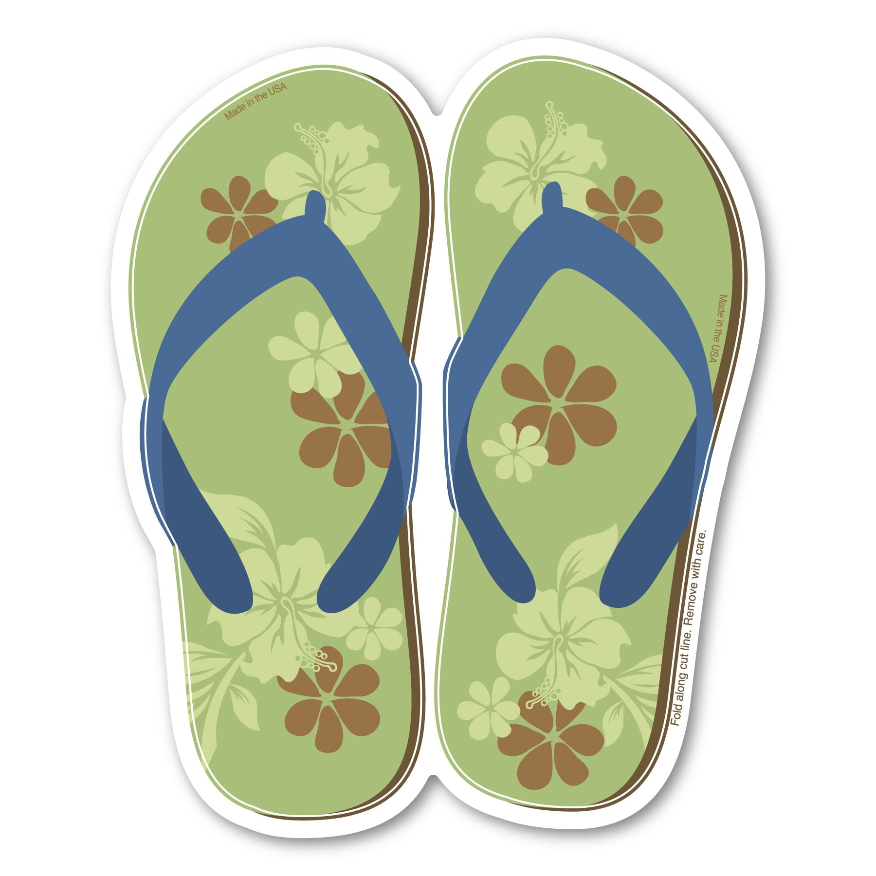 Green and Blue Flip Flop Sticker - Walmart.com