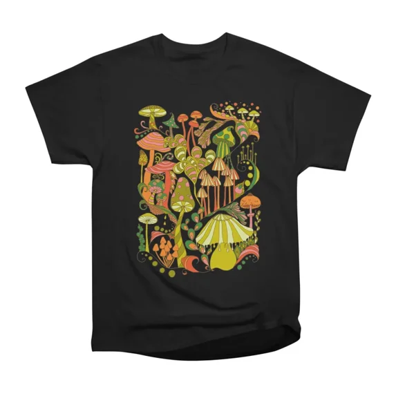 Green and Orange Mushroom World T-Shirt Tee Gift For Him Merch For Her ...