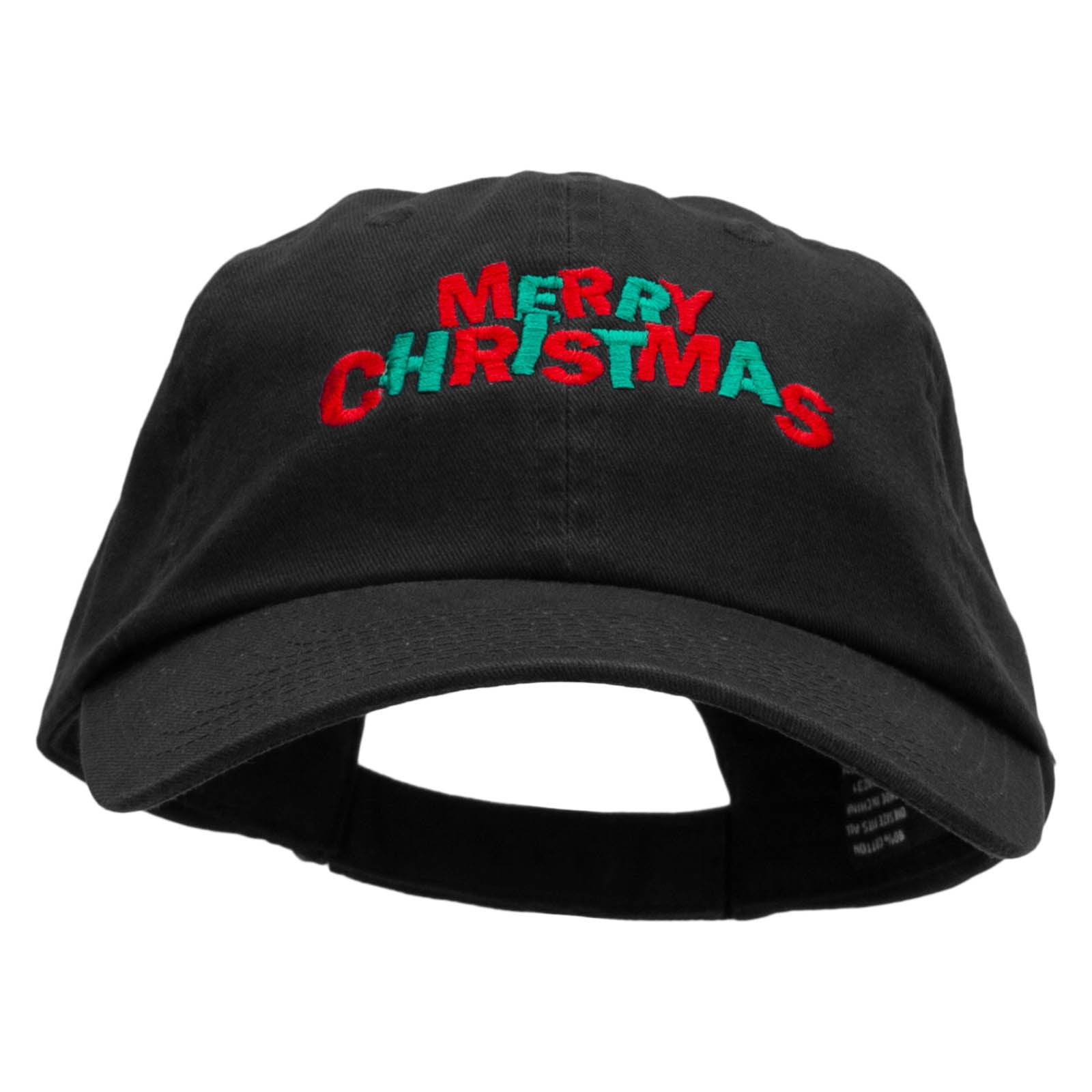 Green and Red Christmas Embroidered Low Profile Dyed Cotton Twill Cap ...