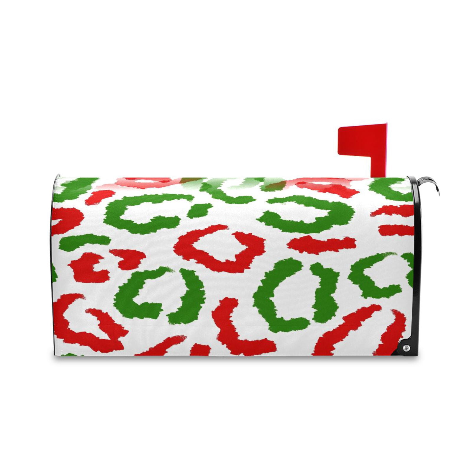 Green and Red Christmas Magnetic Mailbox Covers Wrapped Mailbox Post ...