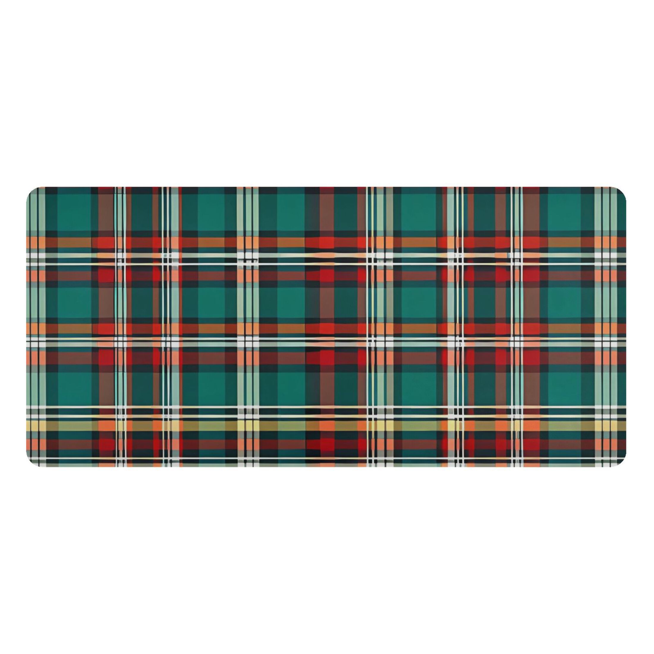 Green and Red Grid Desk Mats Large Mouse Pad Long Keyboard Computer ...