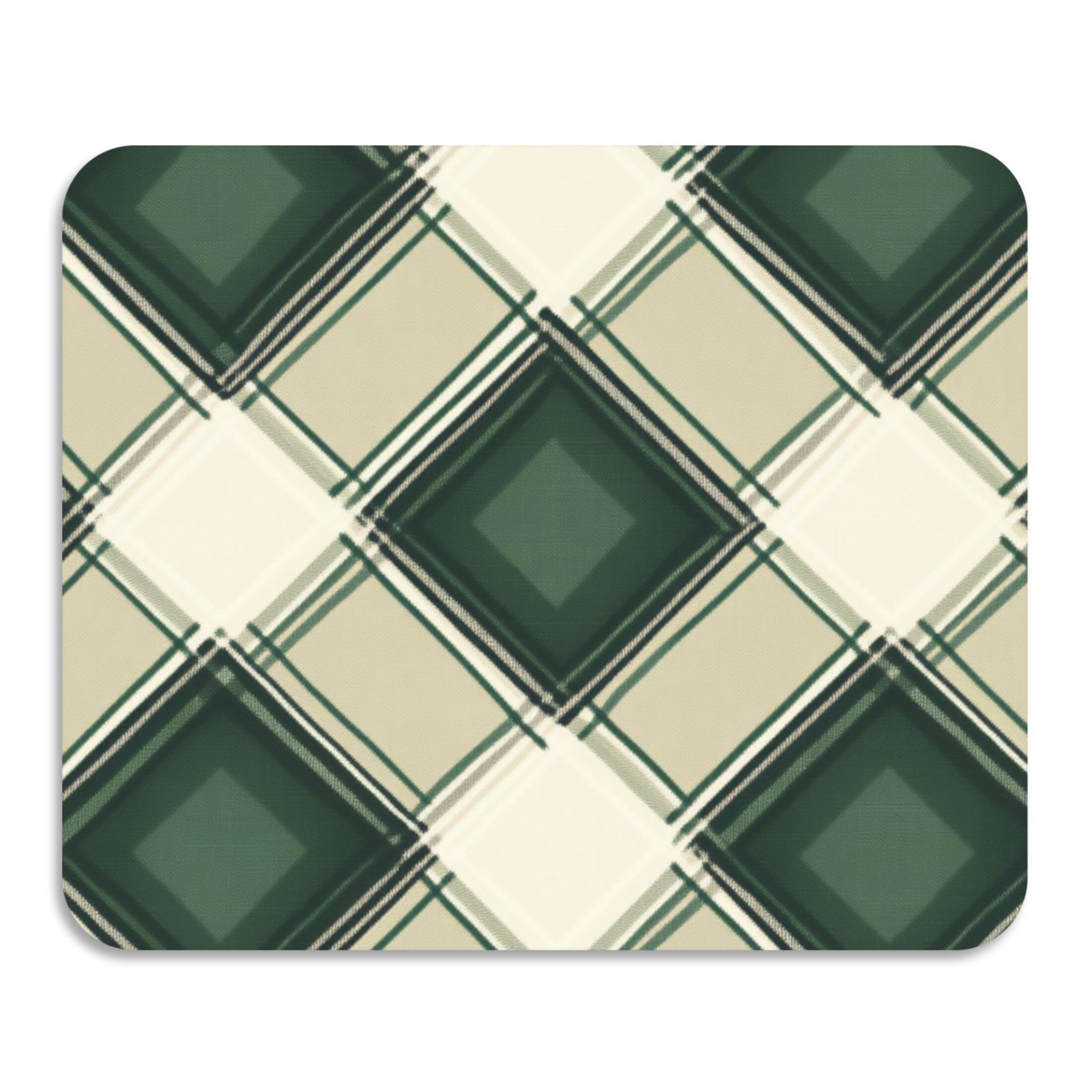 Green and White Plaid Fabric Diatomite Dish Drying Mat Drain Pad for ...