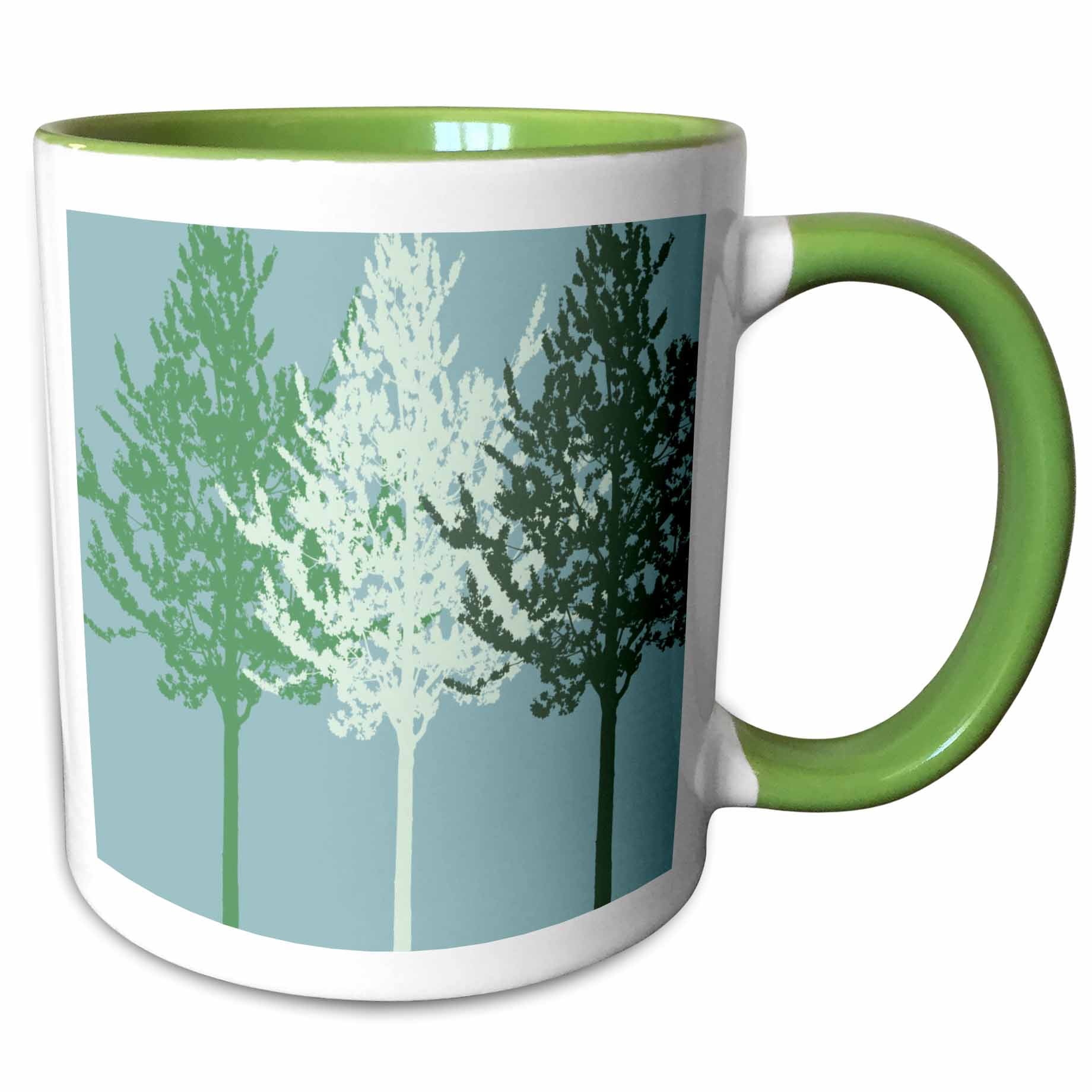 Green and White Trees 11oz Two-Tone Green Mug mug-192661-7 - Walmart.com