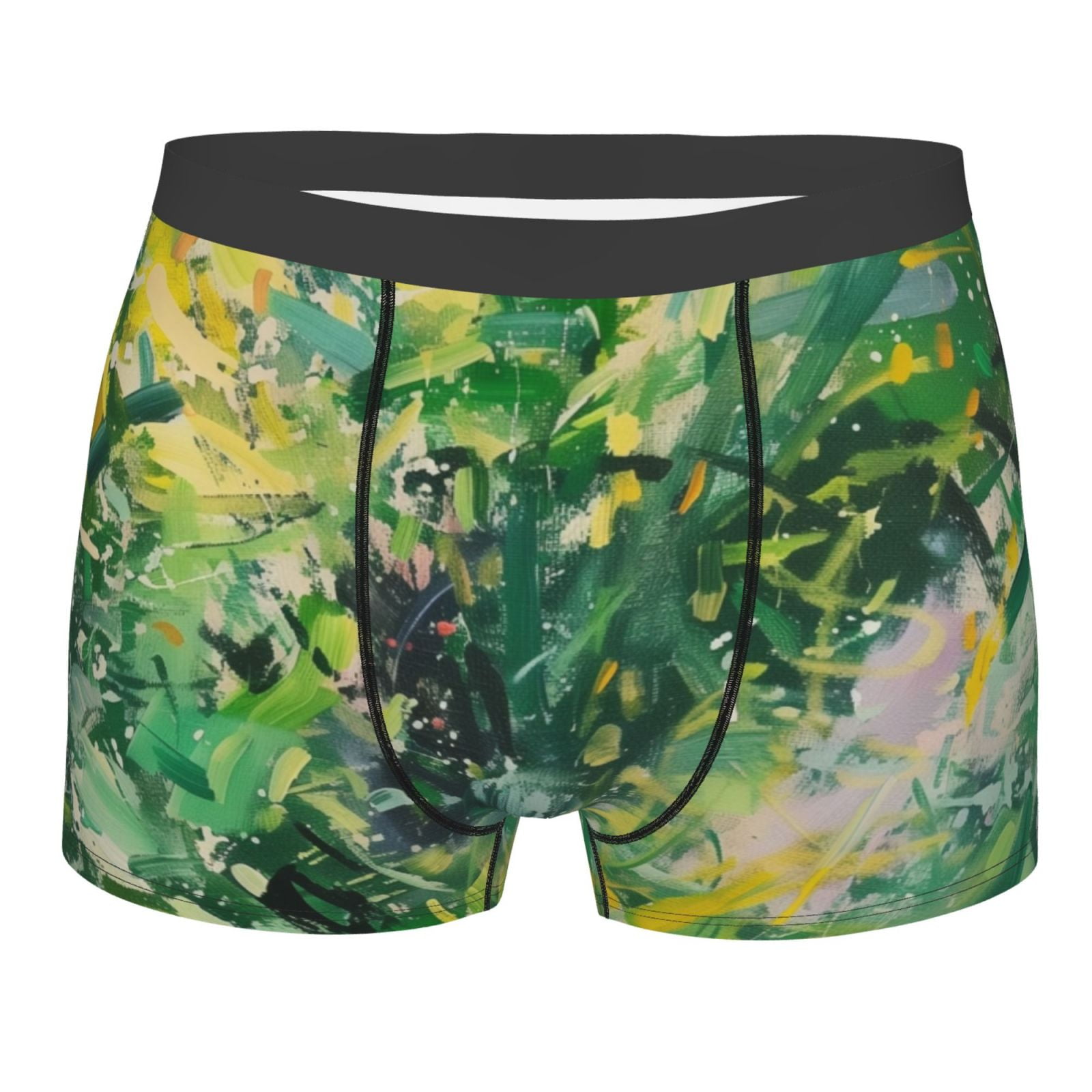 Green and Yellow Abstract Painting Men's Novelty Briefs Funny Shorts ...
