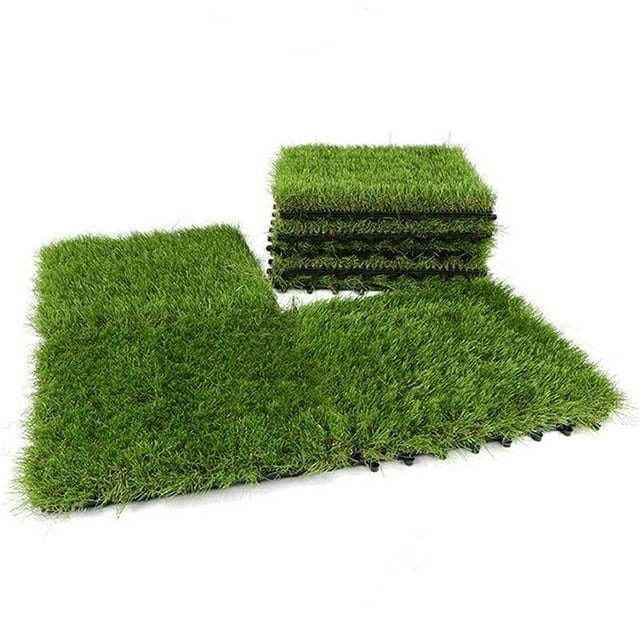 Green artificial turf tiles interlocking garden landscape - Walmart.com