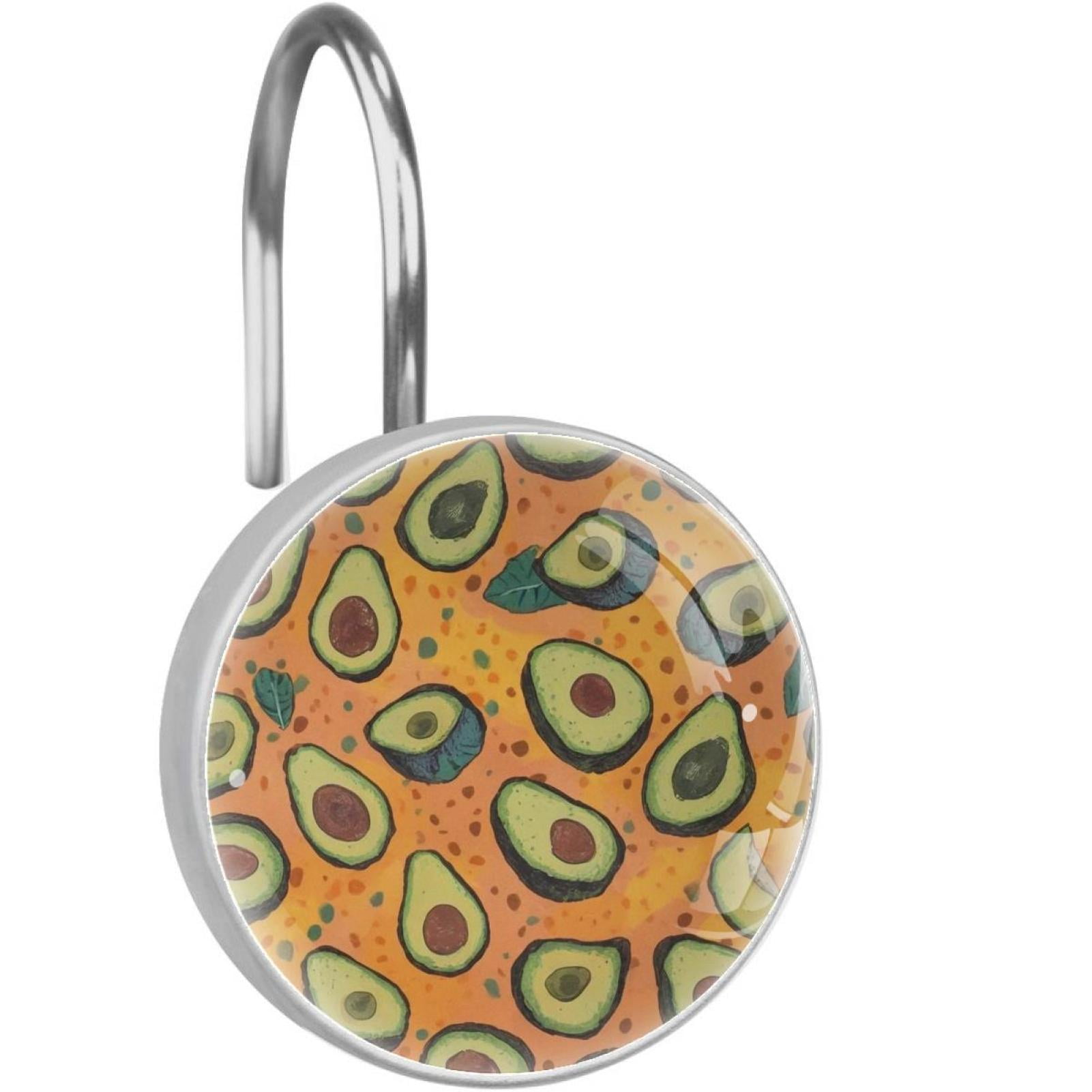 Green avocado Decorative Shower Curtain Hooks – Resin, Glass, Stainless ...
