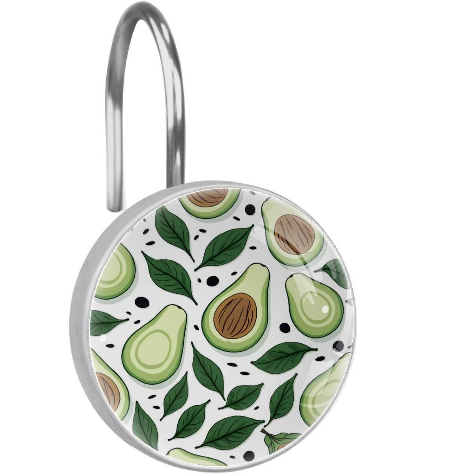Green avocado Decorative Shower Curtain Hooks – Resin, Glass, Stainless ...