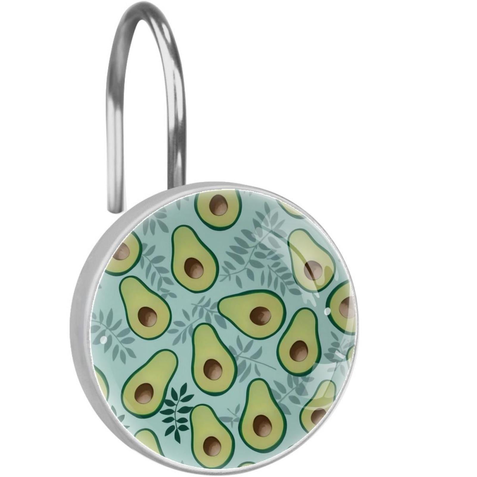 Green avocado Decorative Shower Curtain Hooks - Set of 12 Rustproof ...