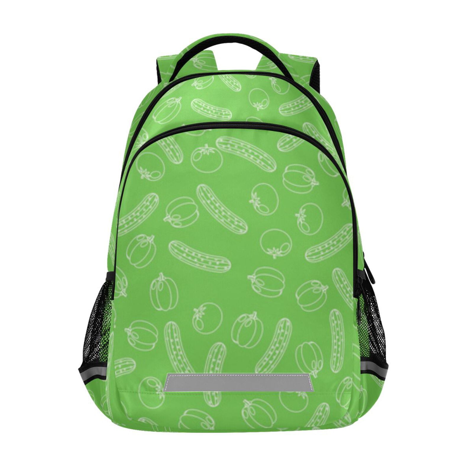 Green background veggie pattern Backpack with Chest Strap, Laptop ...