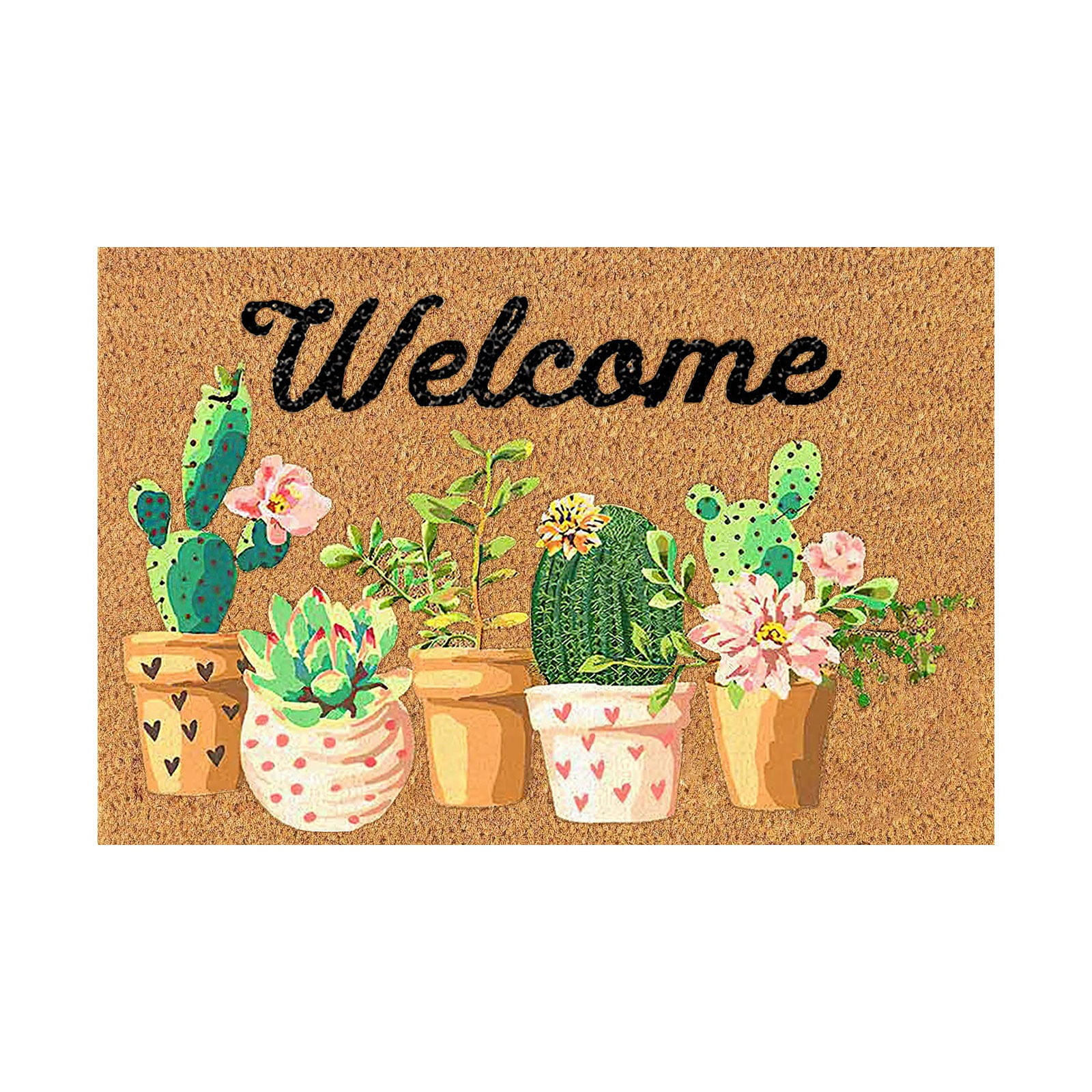 Green cactus welcome mat 2024 - Walmart.com