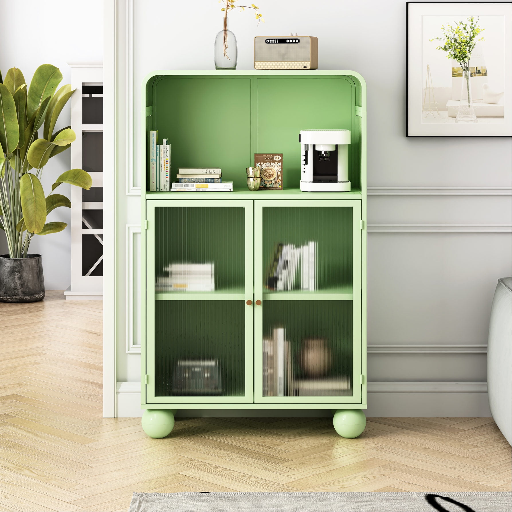 Green - colored Storage Cabinet - Bring Freshness to Home Spaces ...