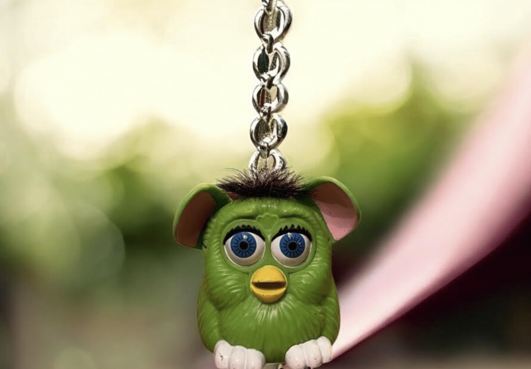 Green furby black hair 3” fan lamp light pull chain Figure Figurine ...