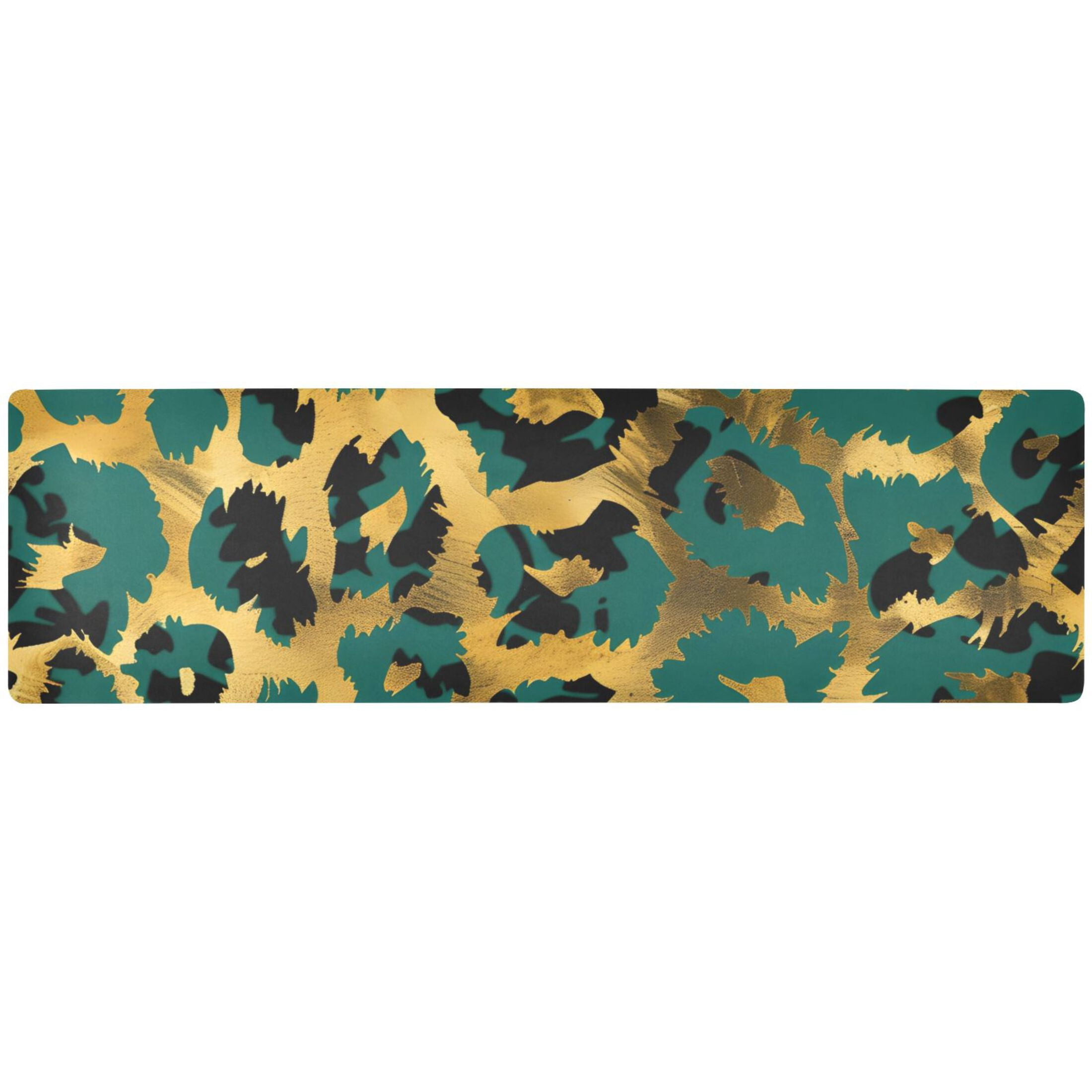 Green-gold Leopard Skin Long Hot Pad Cuttable Table Mat Trivets Non ...