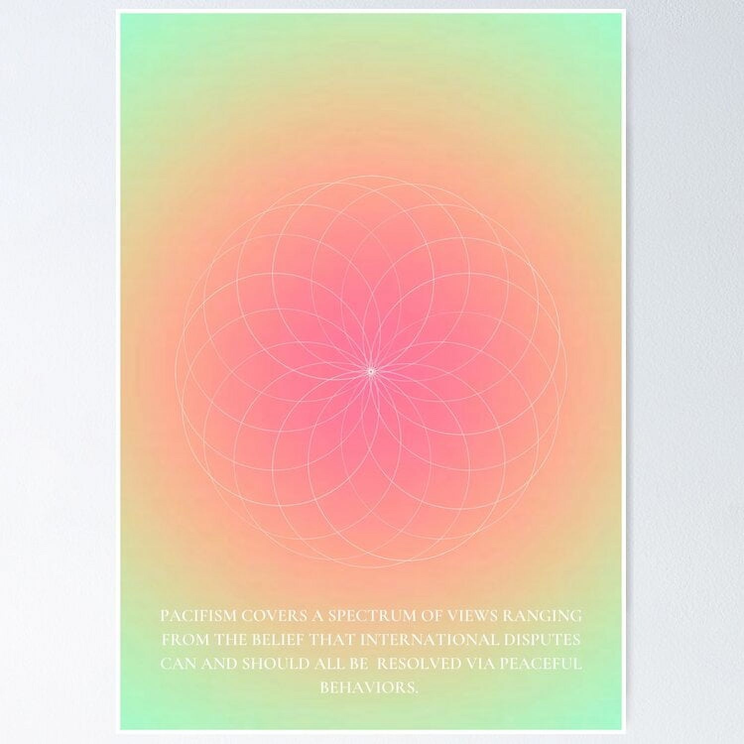 Green gradient pacifism message UNFRAMED Poster, 12x18 - Walmart.com