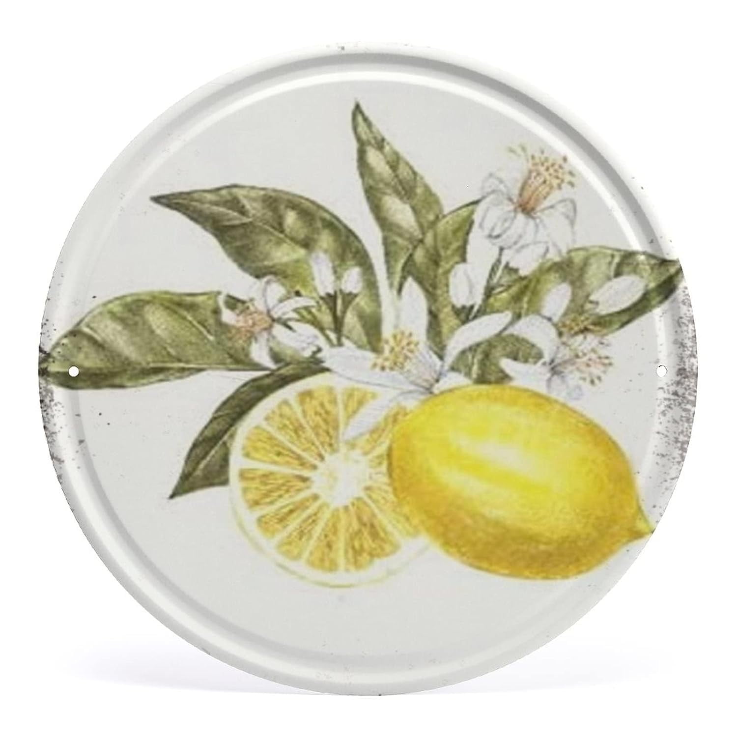 Green leaf Sour Yellow lemon Round Vintage Metal Yard Tin Sign ...