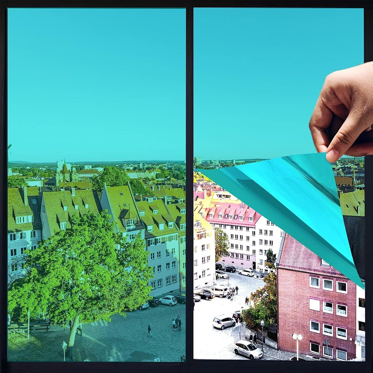 Green One-Way Perspective Glass Film, Shading Solar Film, Window Anti ...
