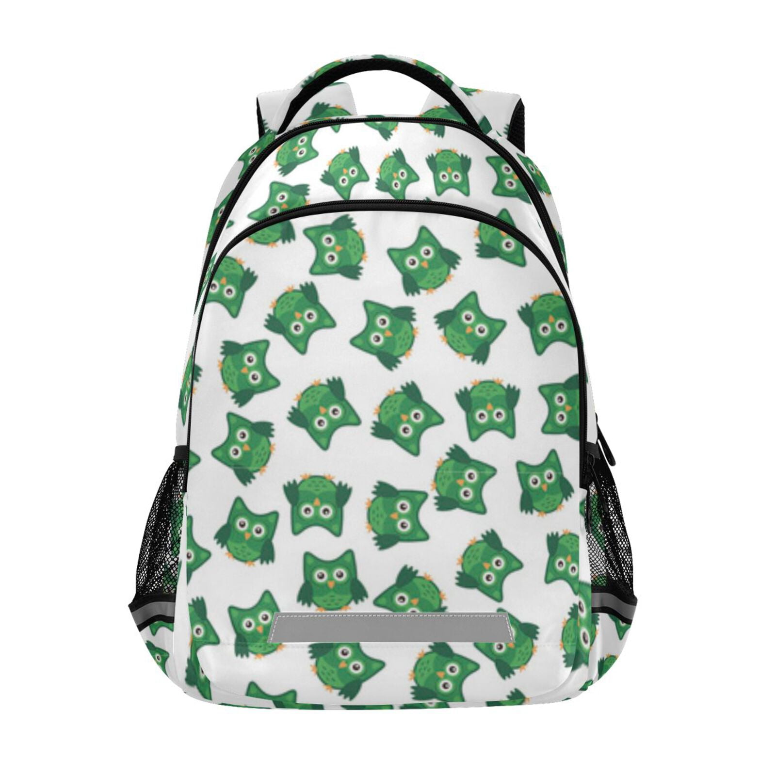 Green owl repeating pattern Backpack with Chest Strap, Laptop Backpack ...