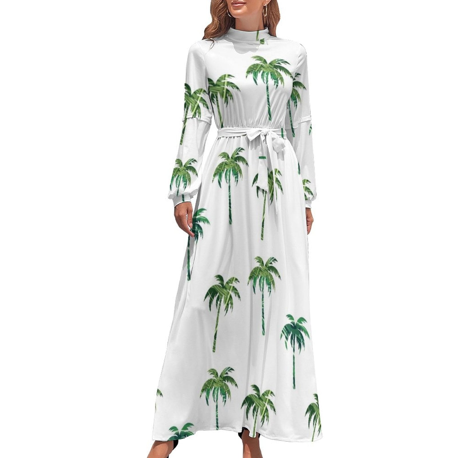 Green palm trees pack Long Dress Long dresses Woman clothing womens ...