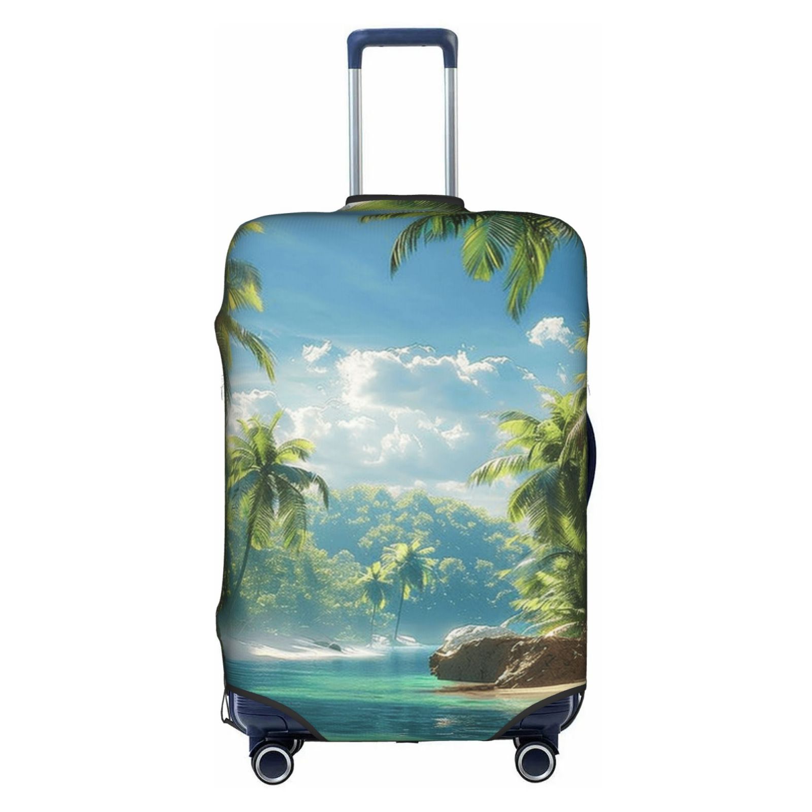 Green plant close-up Trolley Case s All-inclusive Model Stretchable Scratch-resistant Luggage ...