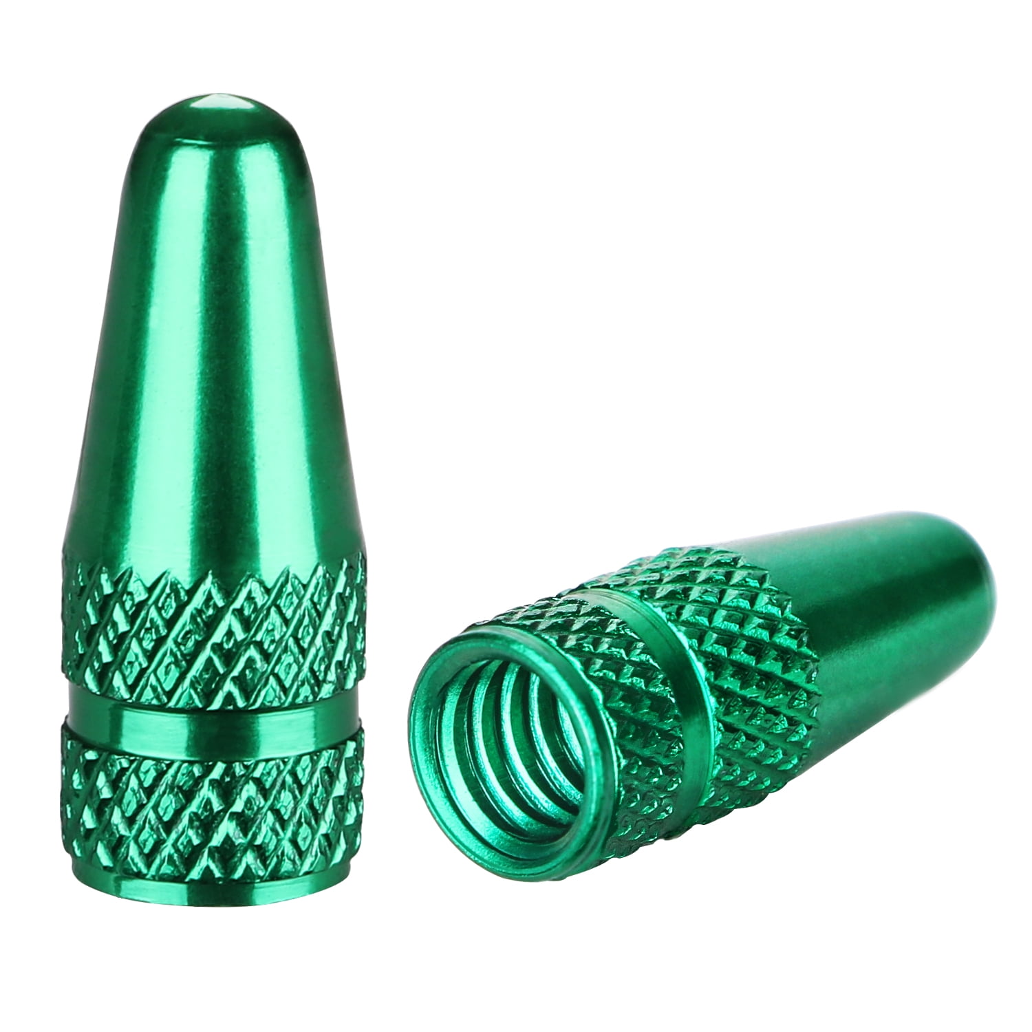Green presta valve caps aluminum anodized bike tire air dust stem ...