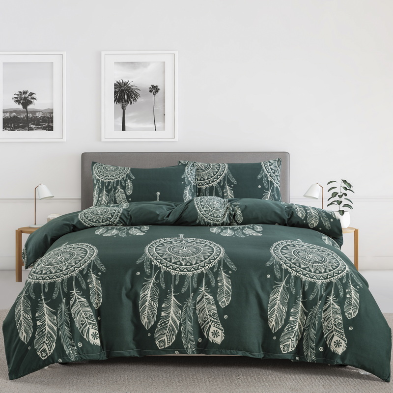 Green quilt cover 3-piece set, say goodbye to insomnia and anxiety. The ...