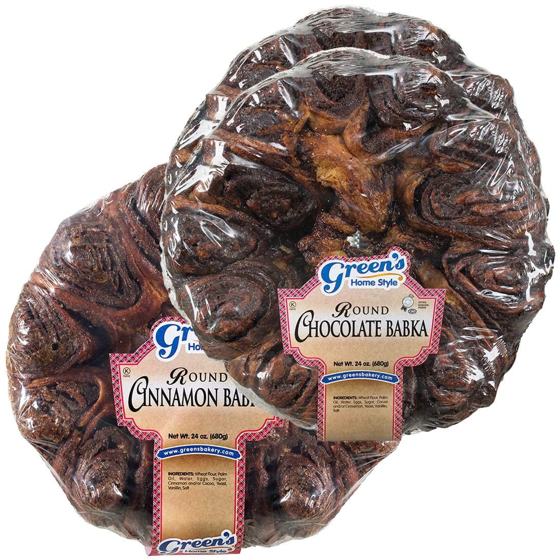 Green's Bakery (2) Chocolate and (1) Cinnamon Round Babka Cakes, 3 Pack ...