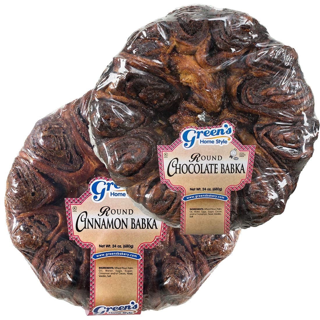 Green's Bakery Chocolate and Cinnamon Round Babka Cakes, 2 Pack 24 oz ...