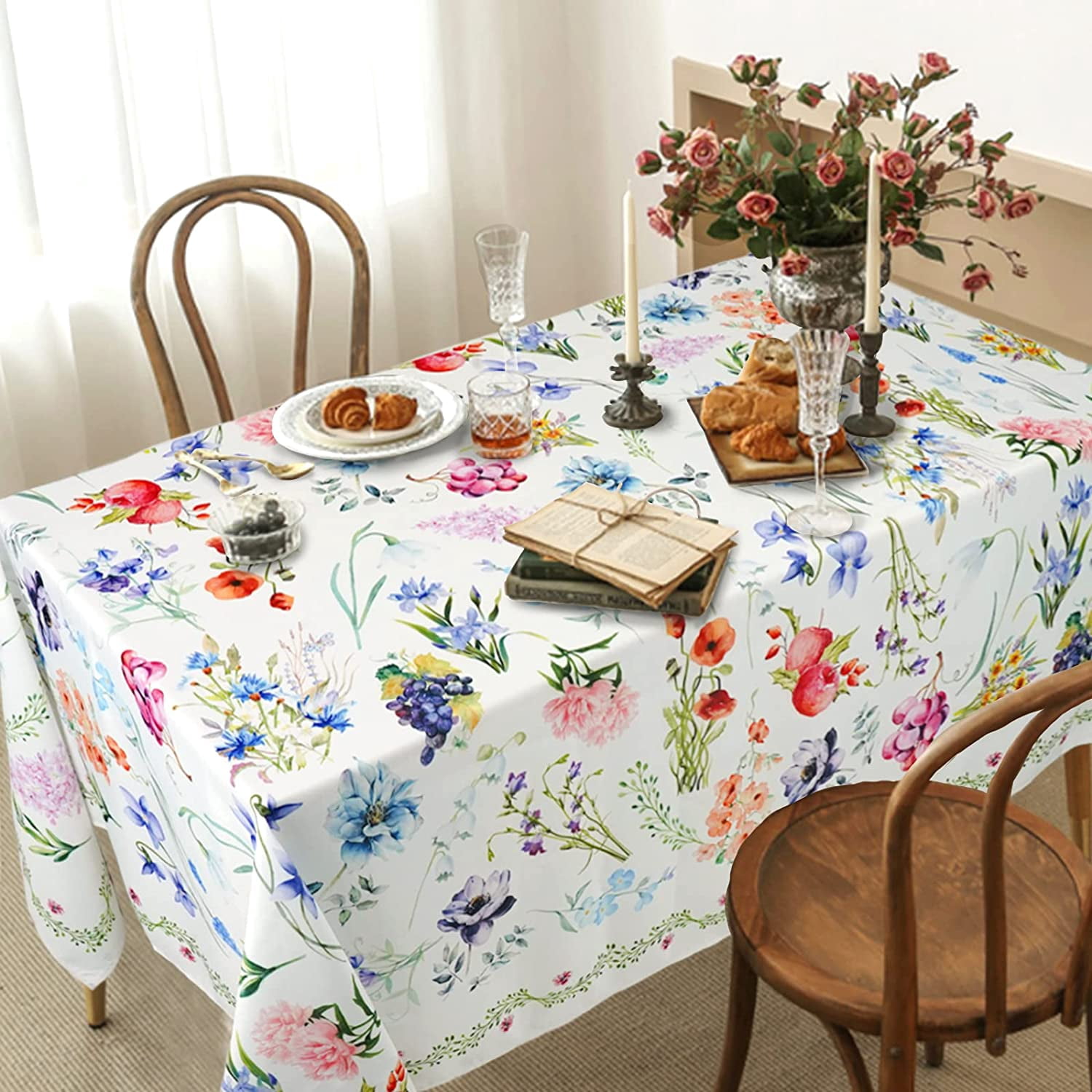 Green small fresh leaves tablecloth picnic party wedding indoor and ...