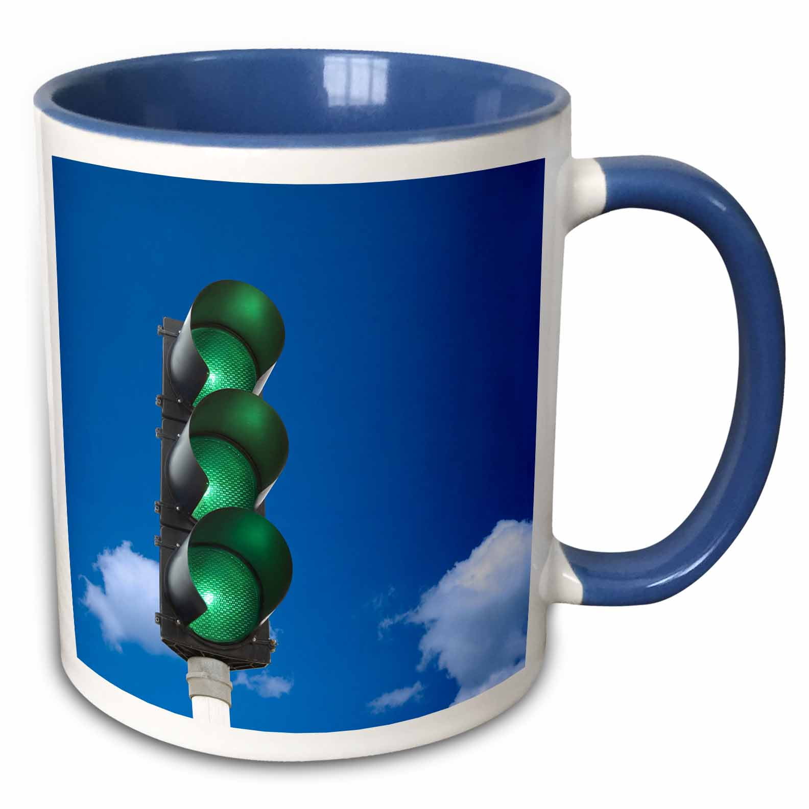 Green traffic light lights three concept sky blue 15oz Two-Tone Blue ...