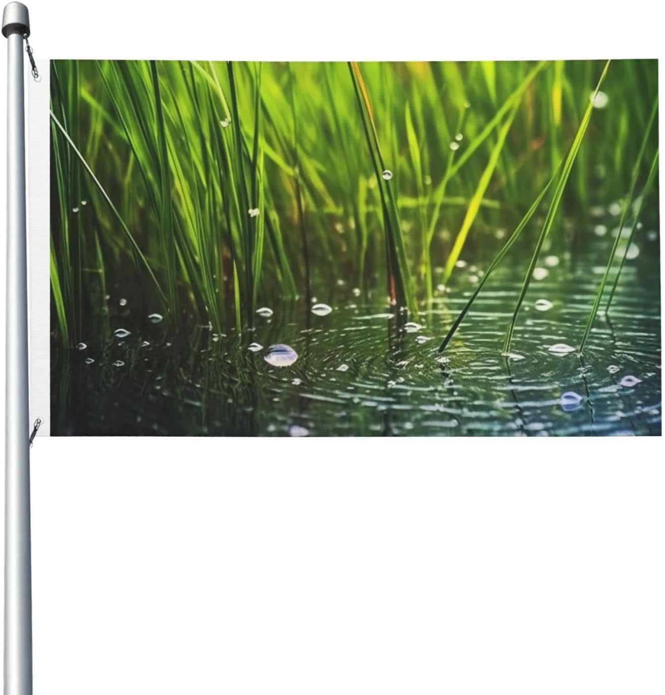 Green water grass Garden Flag Welcome Flags for Outside Holiday Banner ...