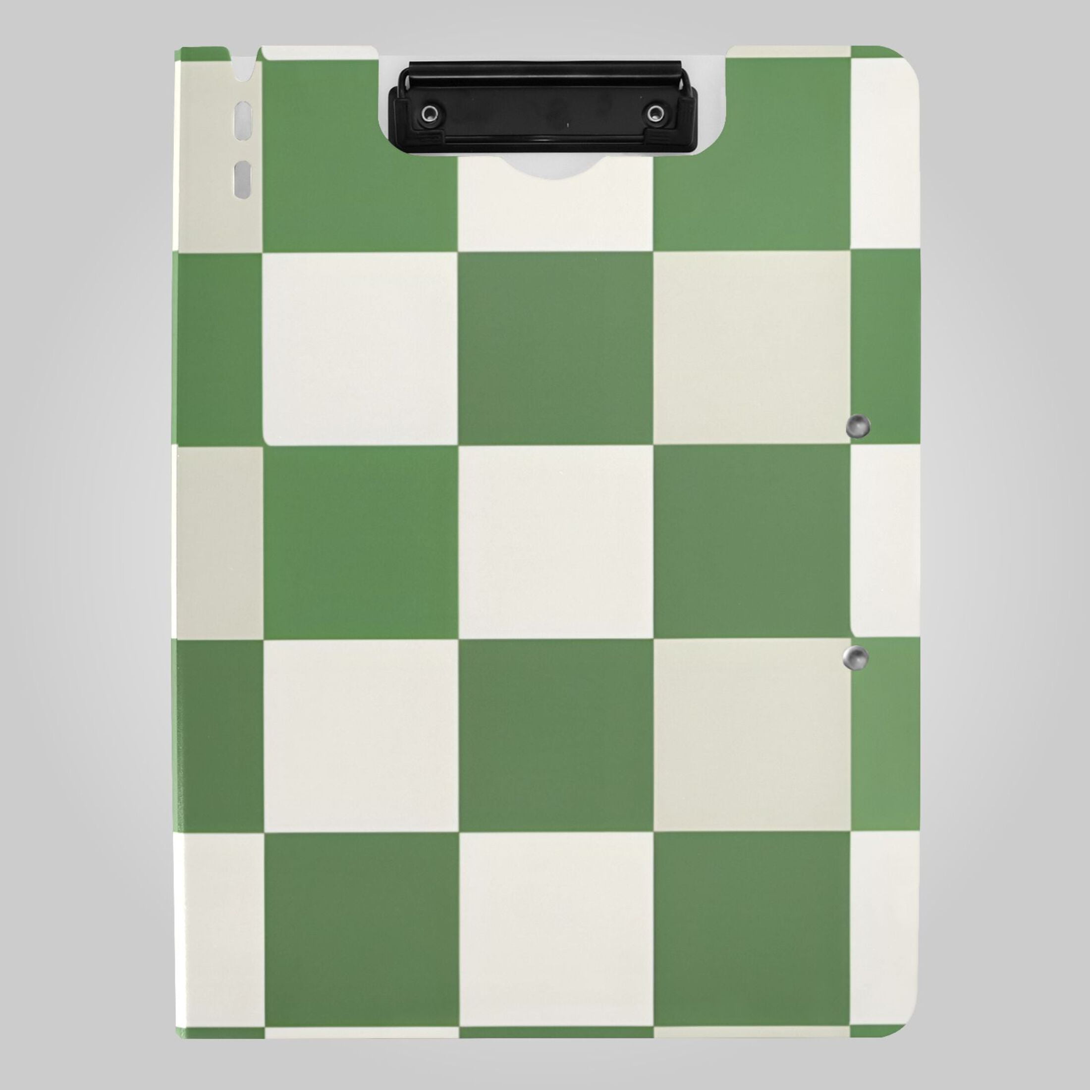 Green-white Plaid Foldable Binder Folder Clipboard with Pen Slot Double ...
