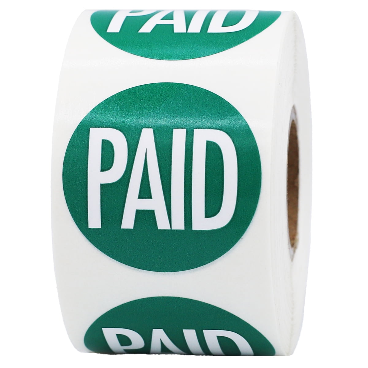 Green with White "PAID" Stickers | 1.5" Inches Round | 500 Pack ...