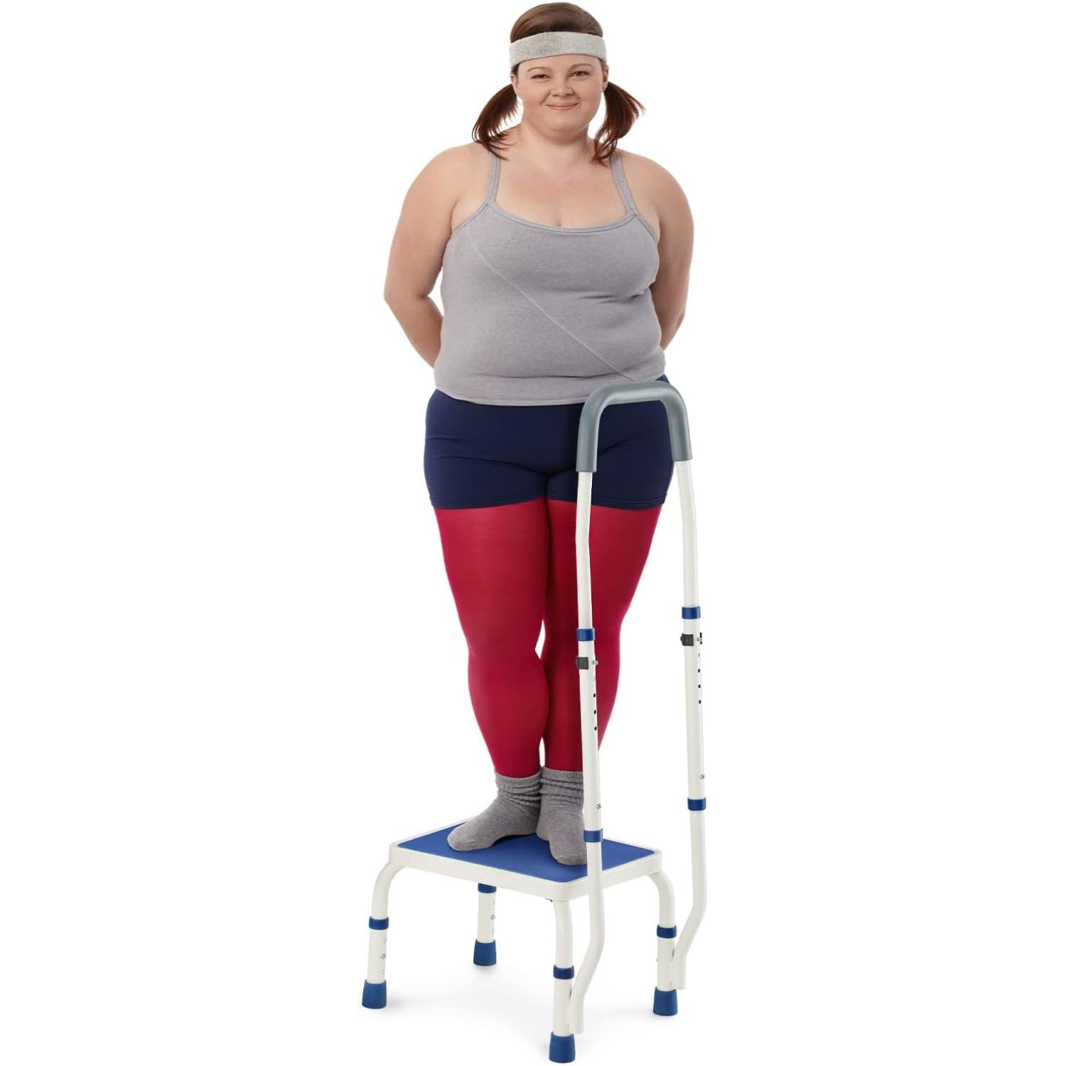 GreenChief Medical Step Stool with Handle for Adults, Metal Foot Stool ...