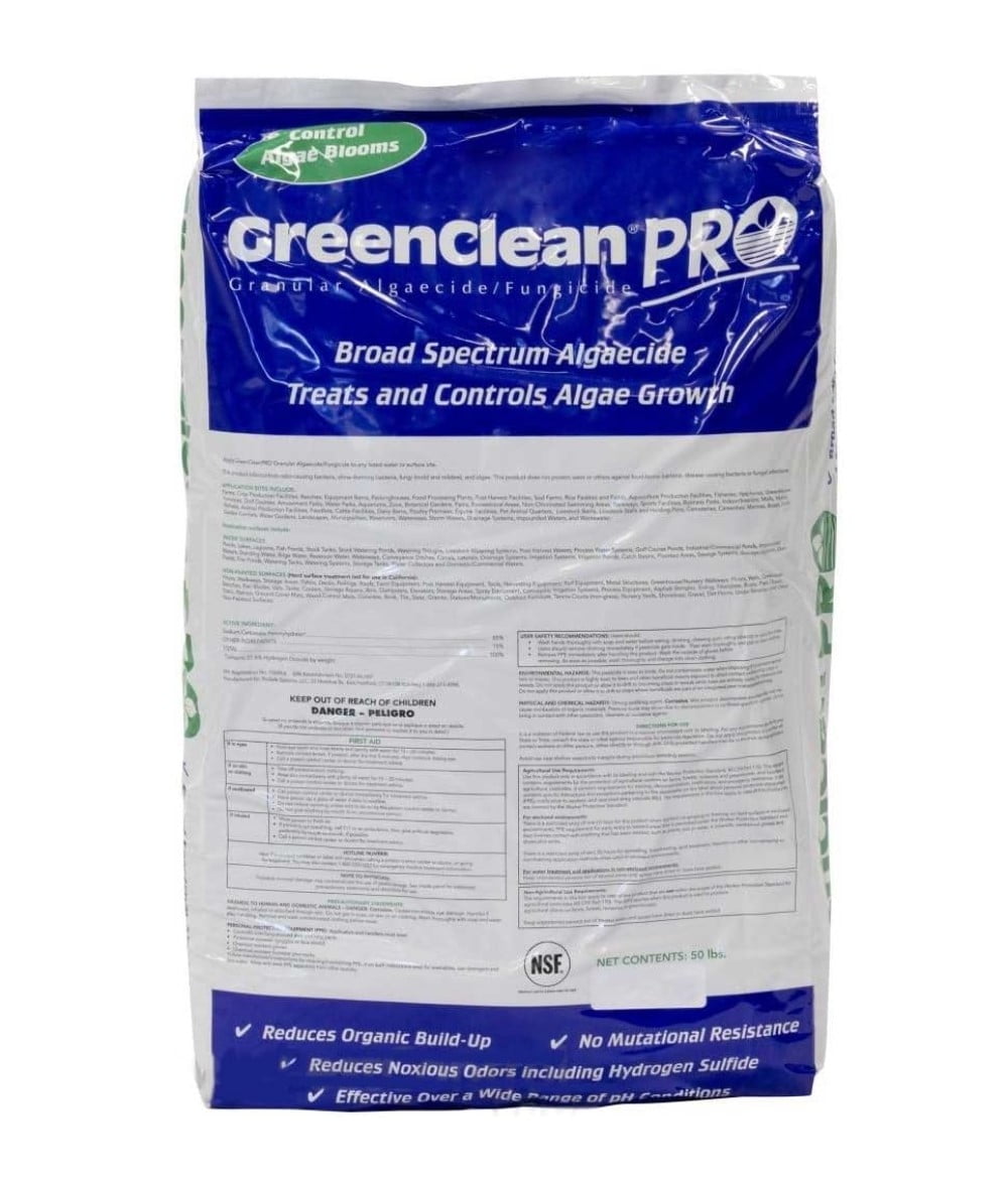 Green Clean Pro Granular Algaecide Fungicide, 50 lb Bag, Algae Control, Irrigation Safe ...