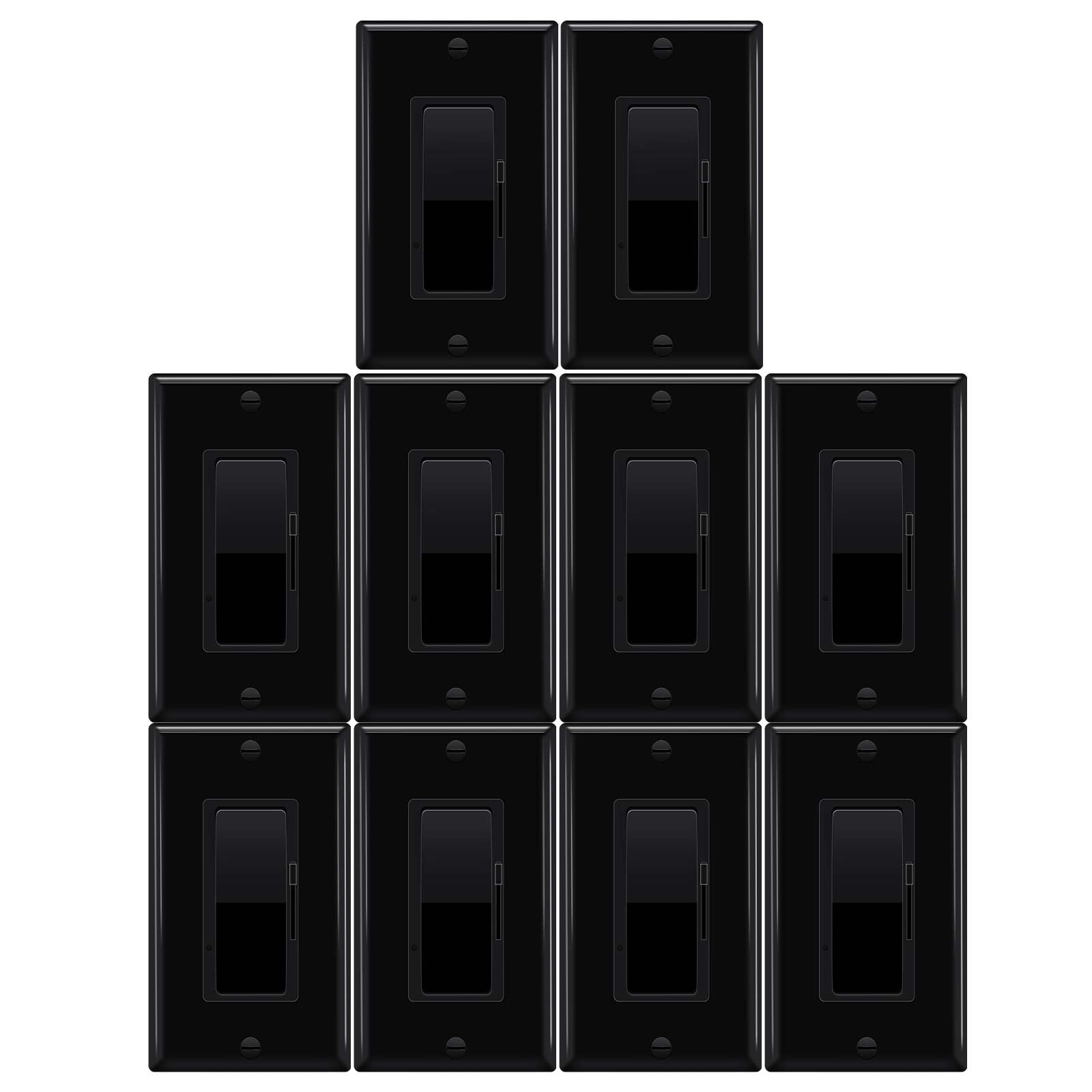 GreenCycle Black Dimmer Light Switch,10PK Single Pole/3 Way Dim Switch ...