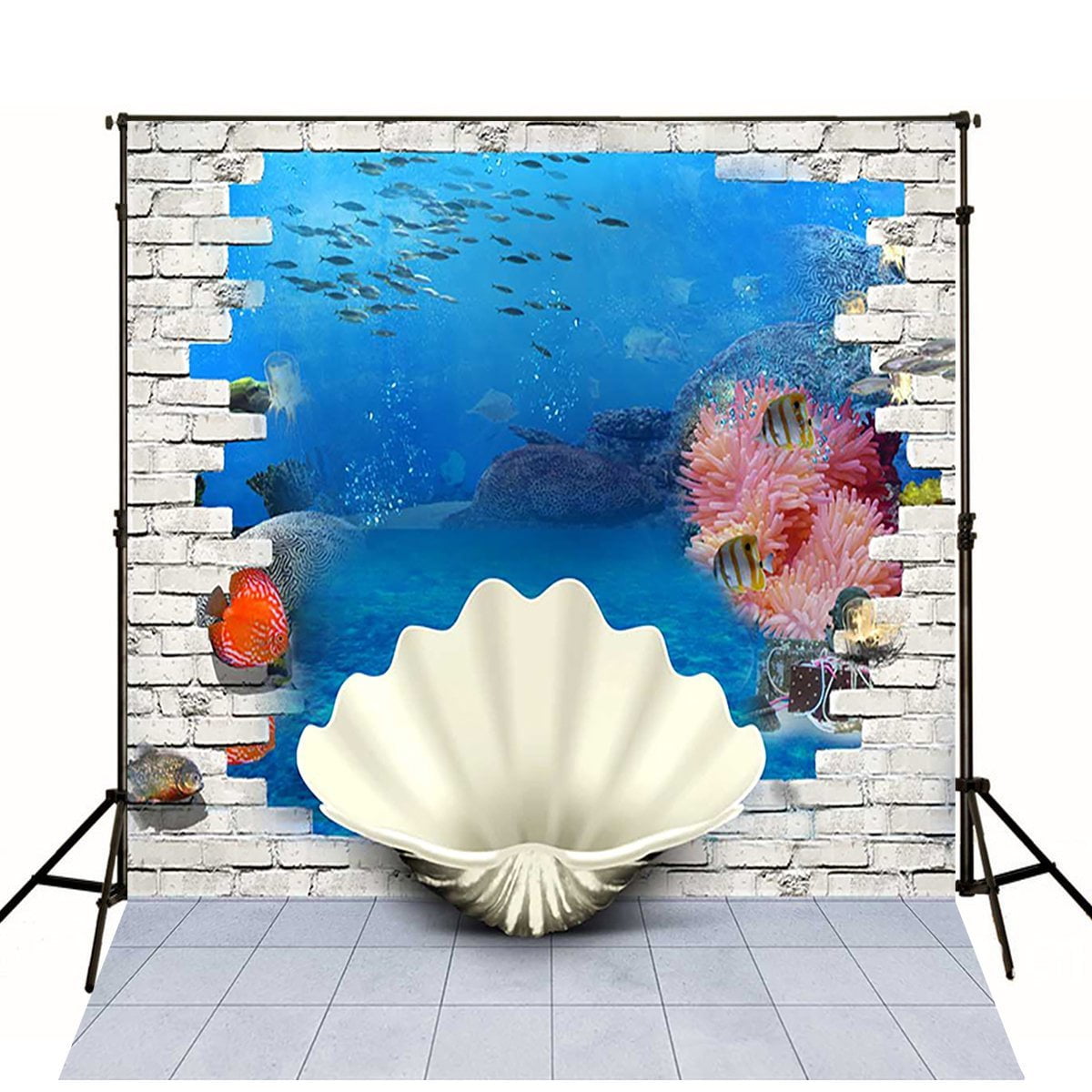 GreenDecor 3D Photo Backdrop Kids 5x7ft Blue Underwater View Picture ...