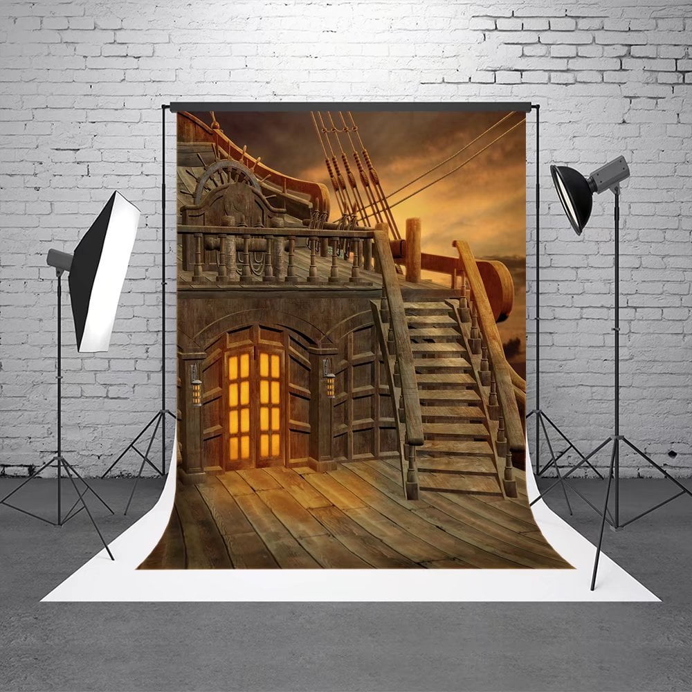 GreenDecor 5X7ft Background Wooden House and Stairs Photography ...