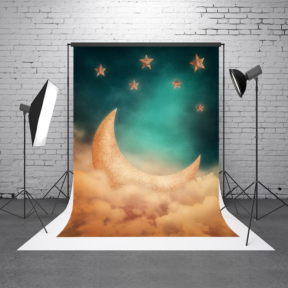 GreenDecor 5X7ft Cartoon Sky Stars Moon Photography Backdrops for ...