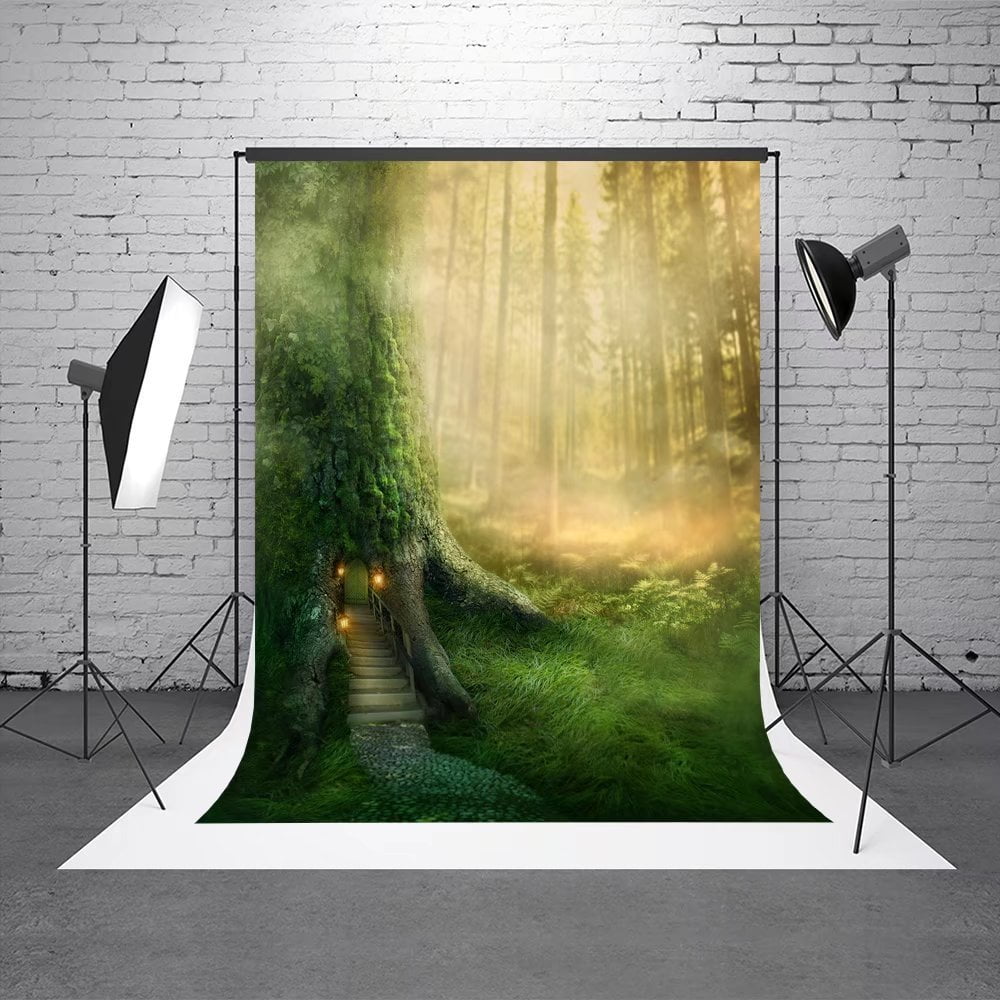 GreenDecor 5X7ft Forest Tree House photography Backdrop Cloth Children ...