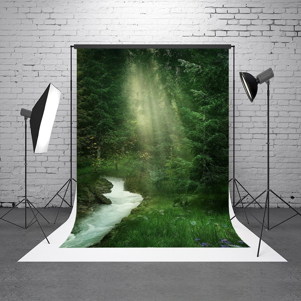 GreenDecor 5X7ft Green Photo Background Photography Backdrop Forest ...