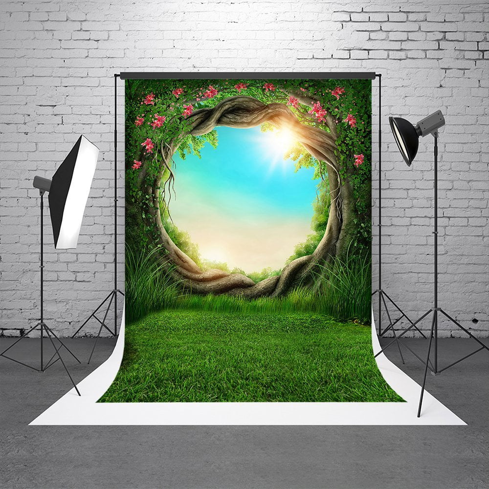 GreenDecor 5X7ft Spring Green Lawn Scenery Background Photography ...